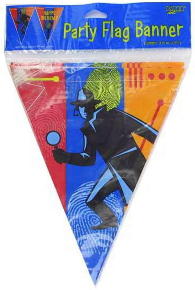 Top Secret Agent Detective Spy Birthday Party Decoration Pennant Flag ...