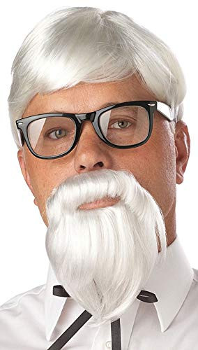 The Colonel Wig & Beard White Adult Costume Accessory - Parties Plus