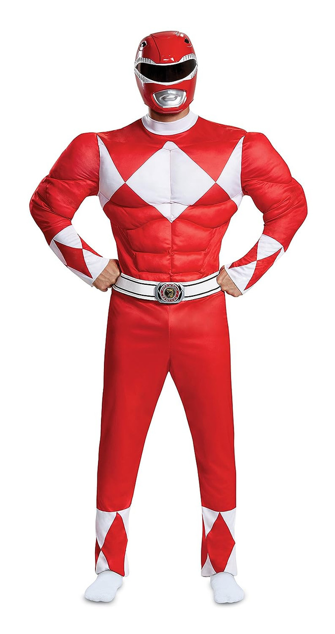 Red Ranger Classic Muscle Mighty Morphin Power Rangers Adult Costume ...