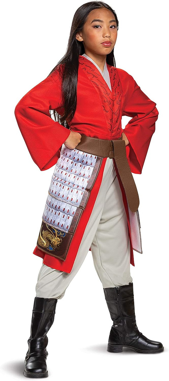 Mulan Hero Red Dress Deluxe Disney Child Costume - Parties Plus