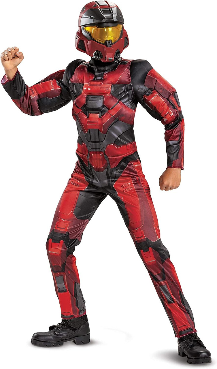 Red Spartan Classic Muscle Halo Infinite Child Costume - Parties Plus