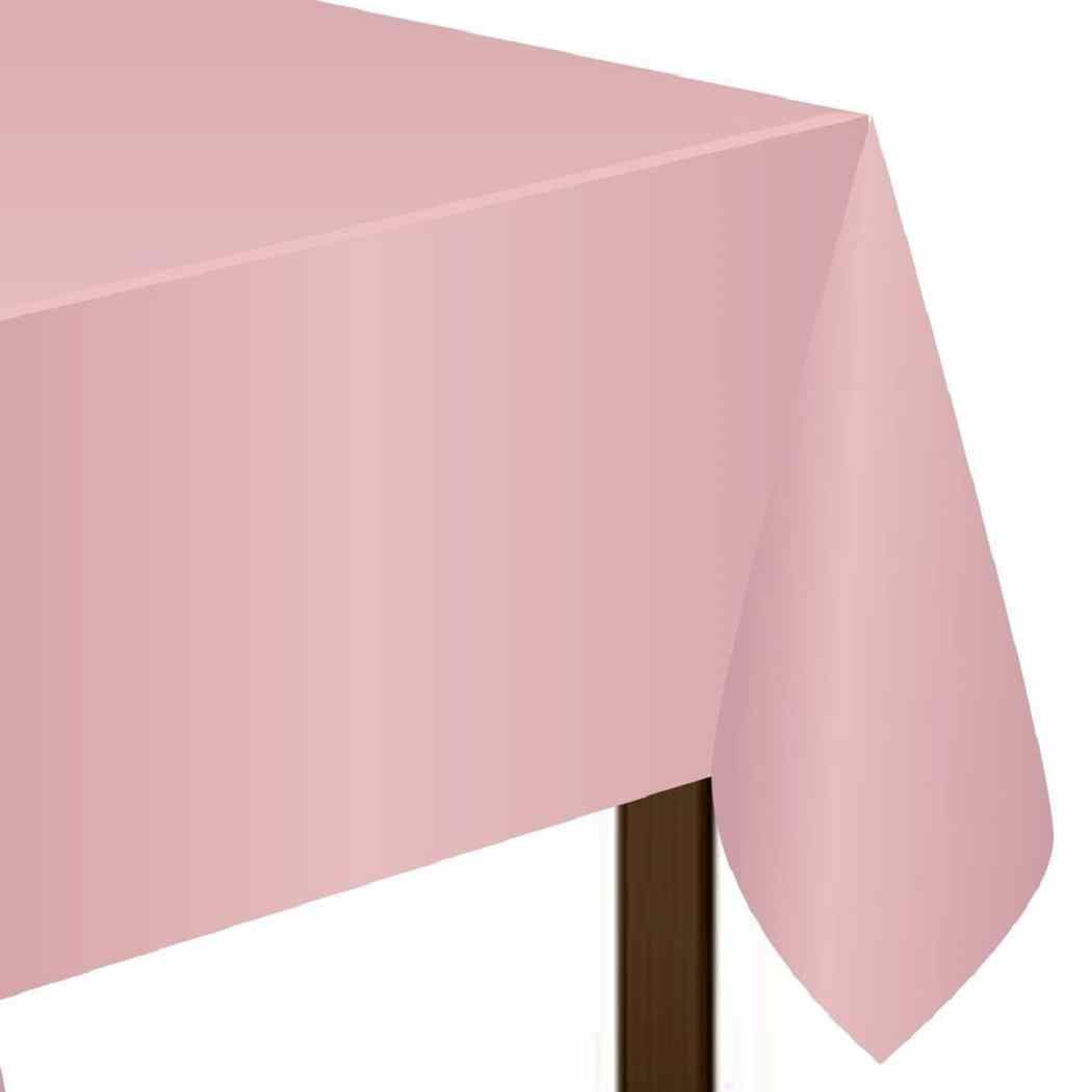 Pale Pink Solid Color Party Decoration Plastic Tablecover - 54" x 108 ...