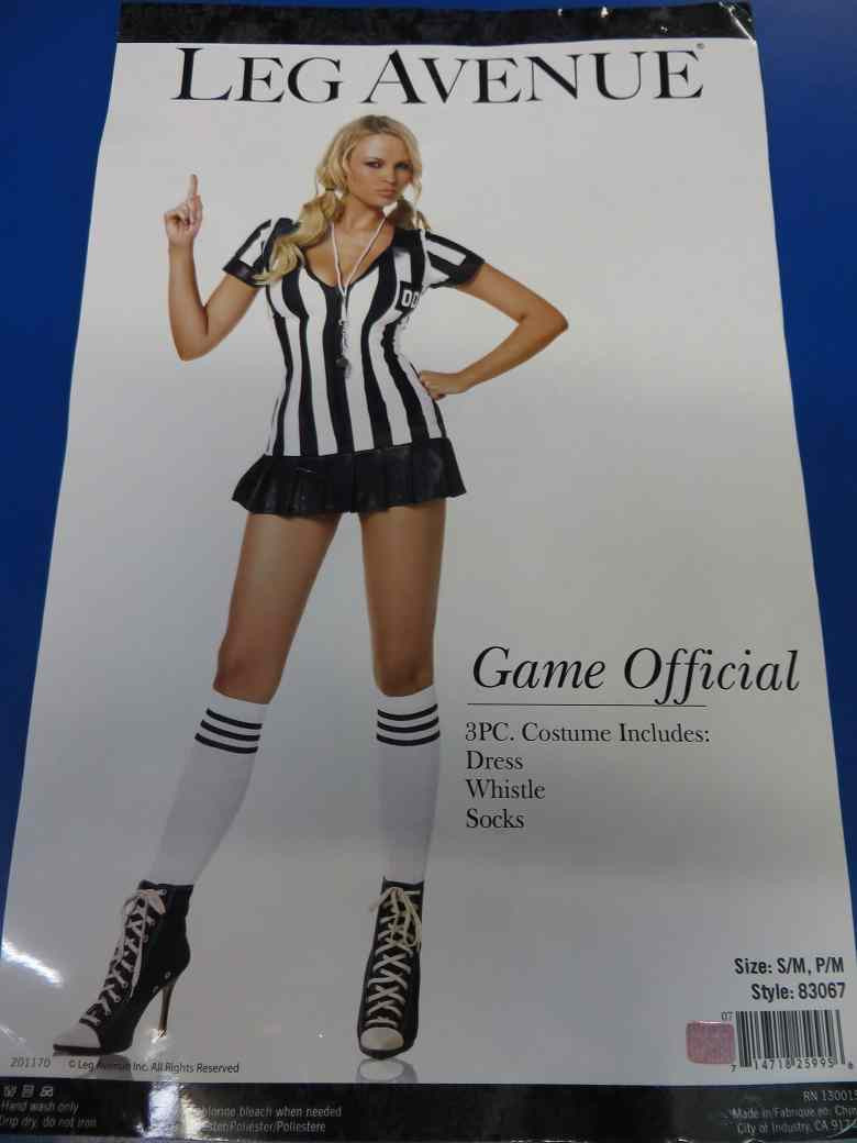 3 pc. Game Official Referee Sports Ref Fancy Dress Halloween Sexy Adult ...