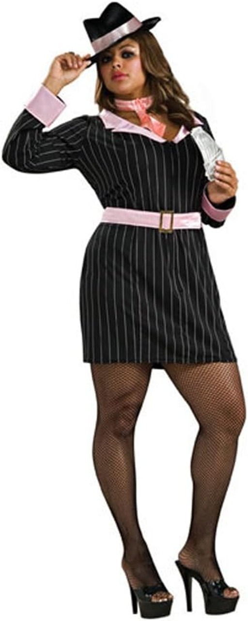 Gun Moll 20's Gangster Girl Fancy Dress Up Halloween Plus Size Adult Costume - Parties Plus