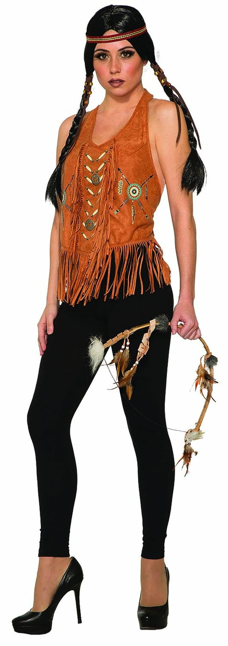 Halter Top Western Native American Indian Fancy Dress Halloween Adult ...