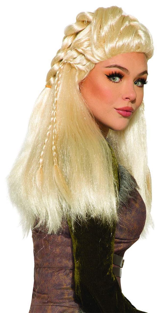 Viking Warrior Wig Medieval Fancy Dress Up Halloween Costume Accessory ...