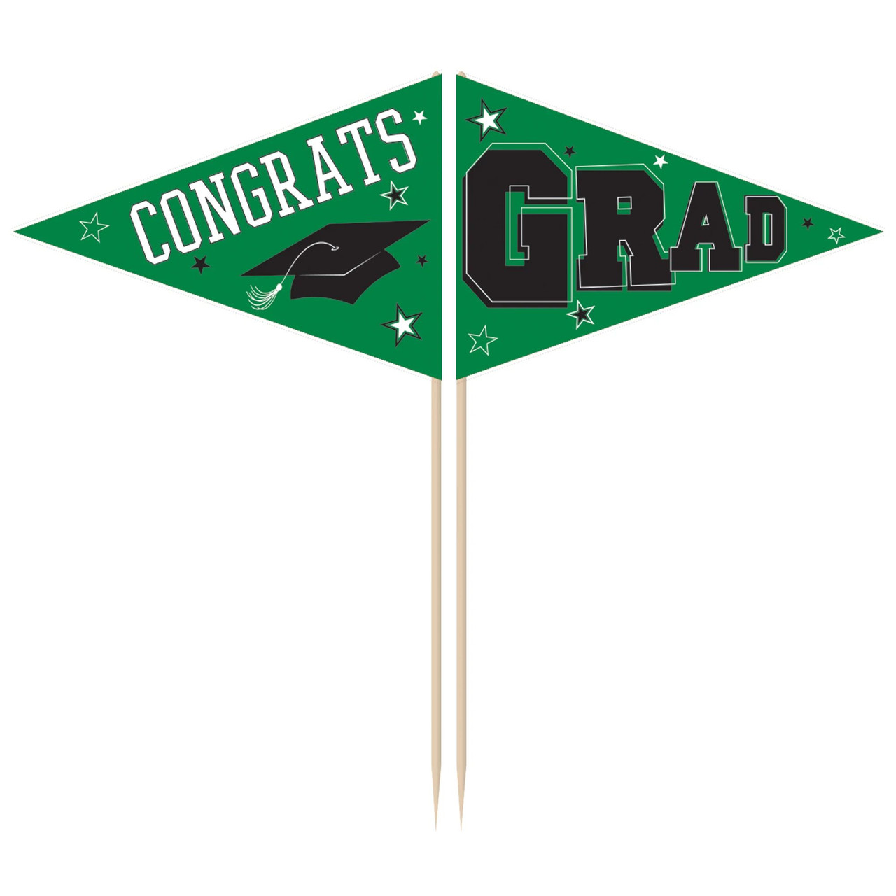 Congrats Grad School Graduation Theme Party Decoration Flag Picks 3 ...