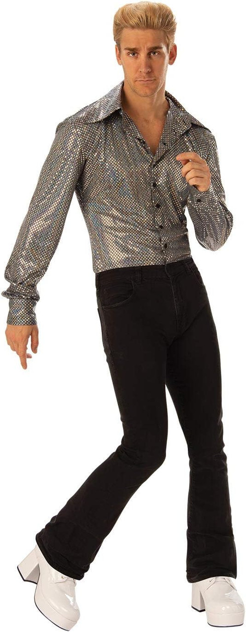 Boogie Man Shirt 70's Retro Disco Dancer Fancy Dress Up Halloween Adult ...