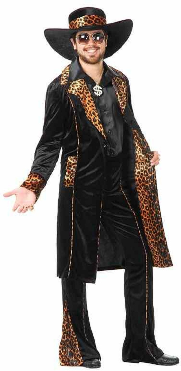 Cat Man Do Mac Daddy Pimp Black Leopard Fancy Dress Up Halloween Adult ...