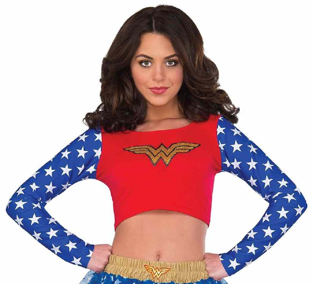Wonder Woman Crop Top DC Comics Superhero Fancy Dress Halloween Adult ...