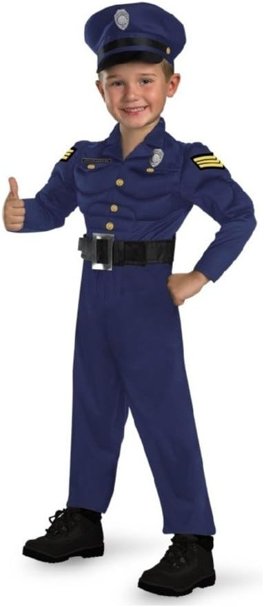 Officer Awesome Police Cop Muscle Fancy Dress Up Halloween Toddler ...