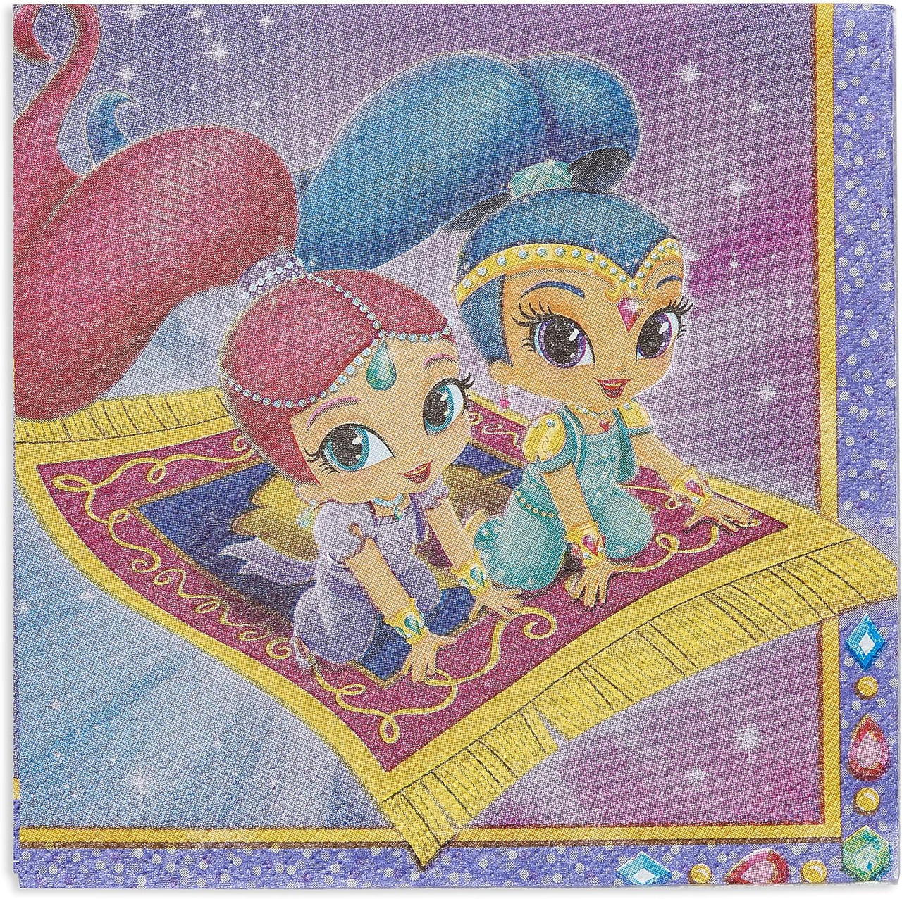 Shimmer & Shine Nick Jr Cartoon Kids Birthday Party Paper Luncheon ...