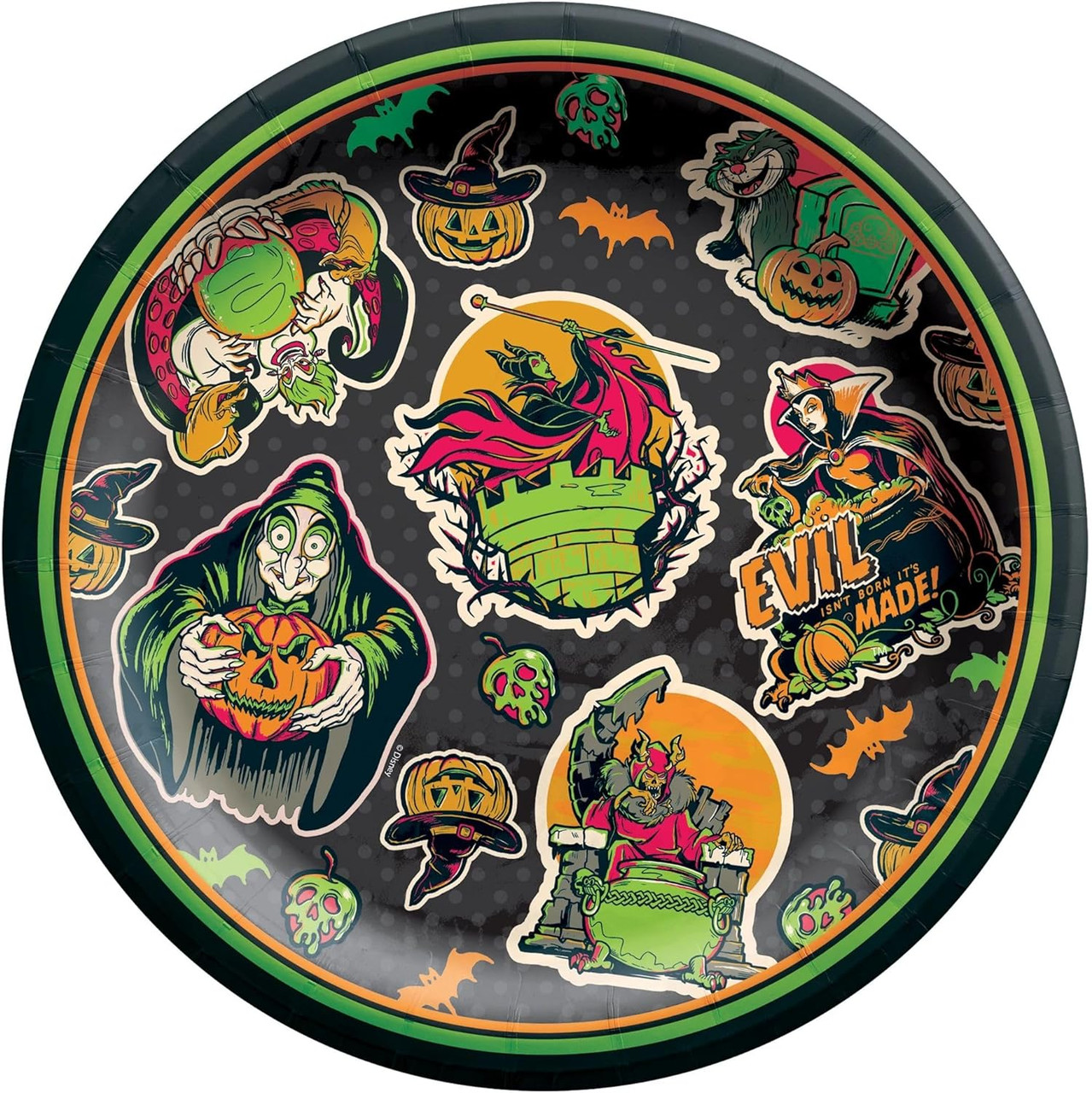 Disney Halloween Villains Haunted House Carnival Party 6.75" Dessert ...