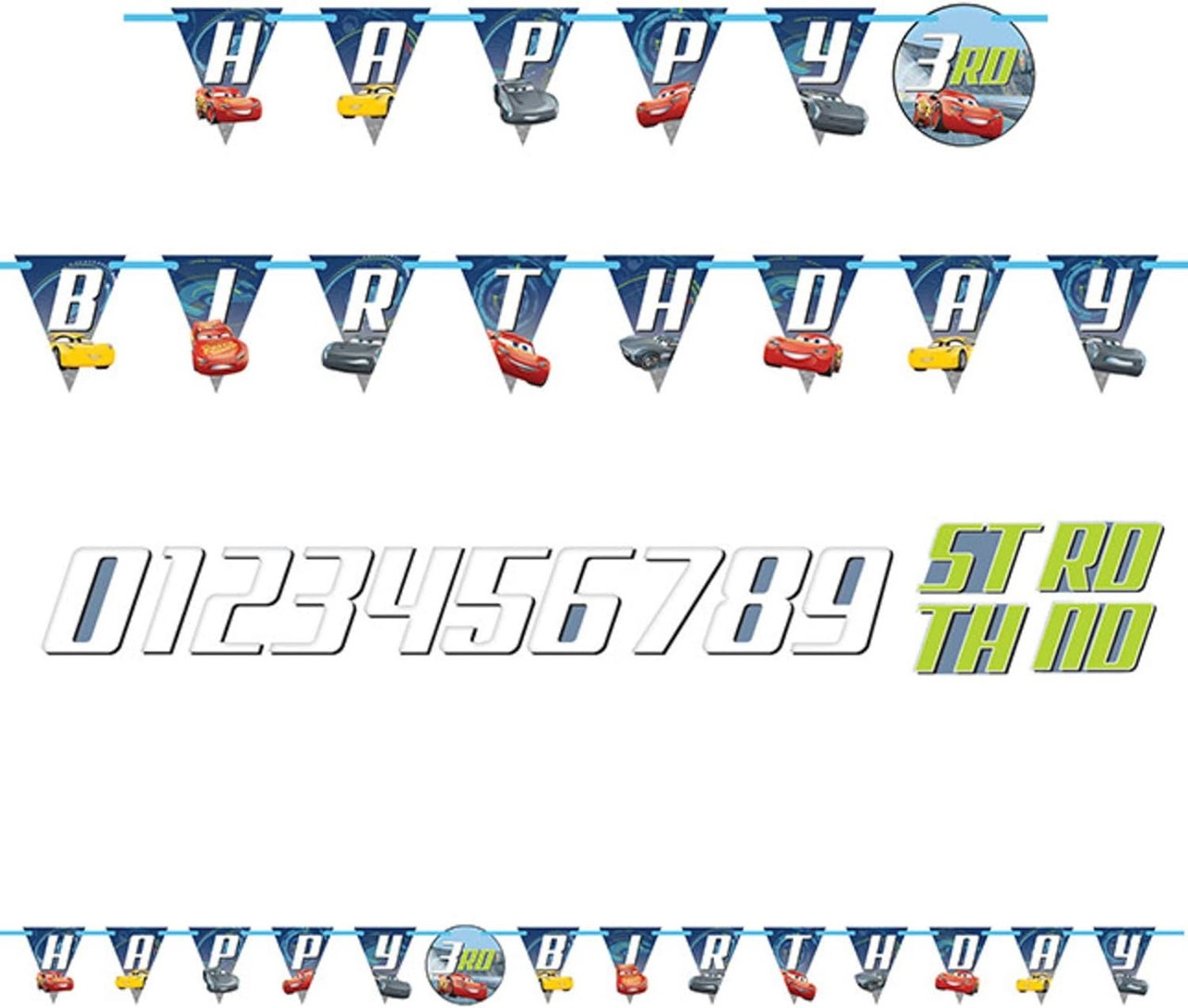 Cars 3 Disney Pixar Movie Kids Birthday Party Decoration Jumbo Letter ...