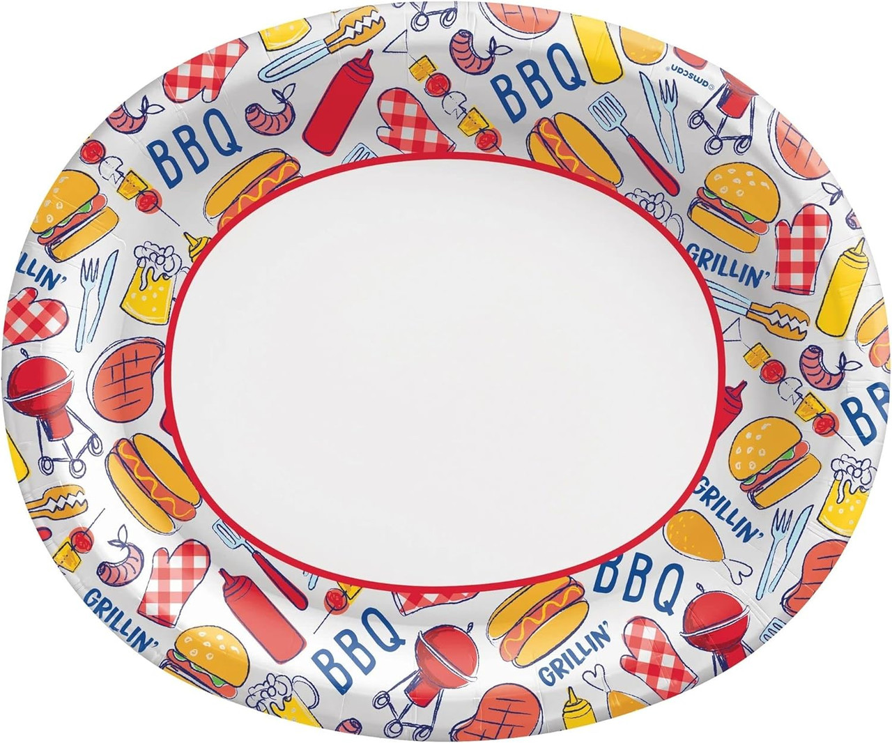 Chillin and Grillin Picnic BBQ Cookout Theme Party 12" x 10" Oval ...