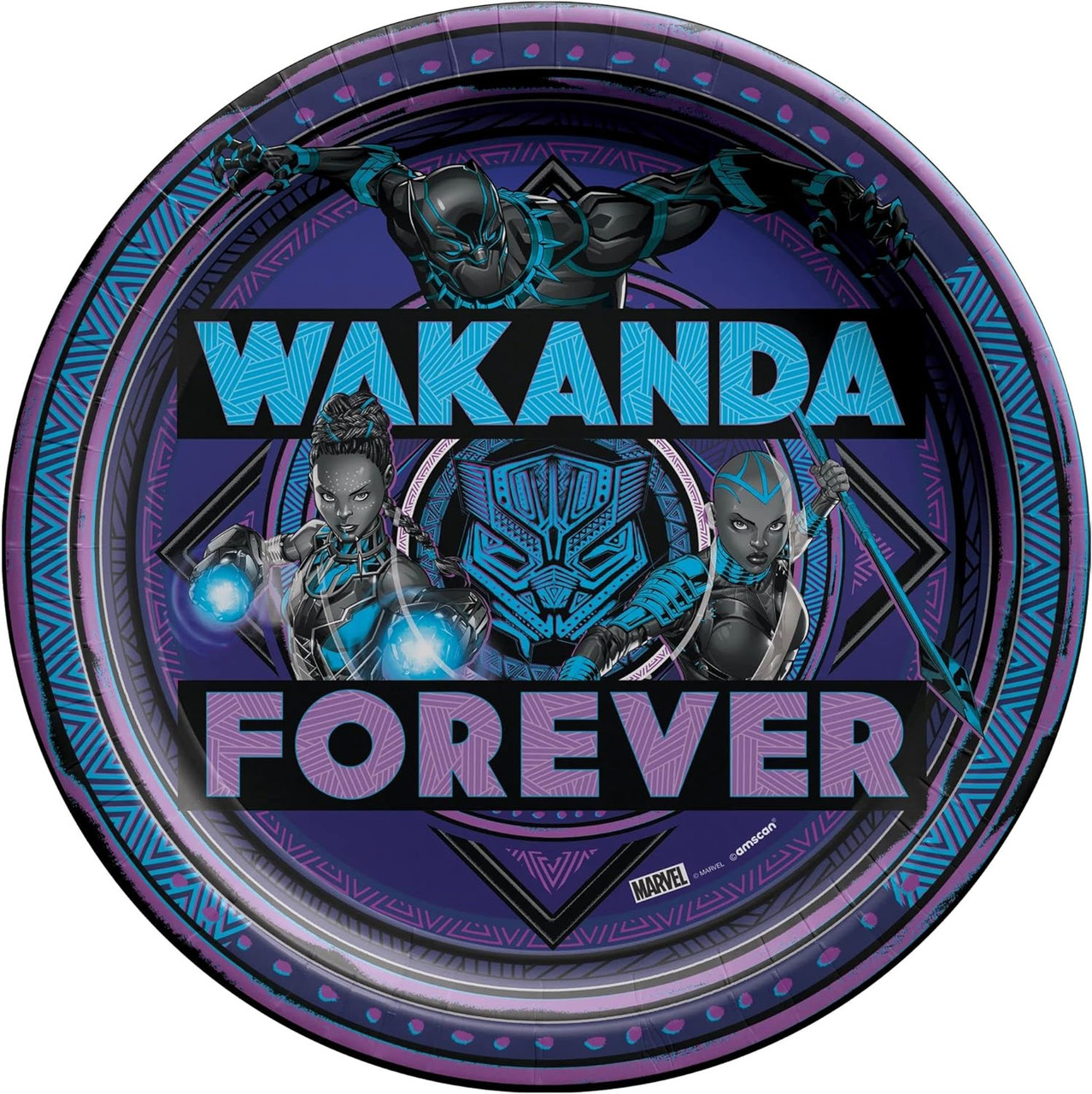 Black Panther Wakanda Forever Marvel Kids Birthday Party 9" Paper ...