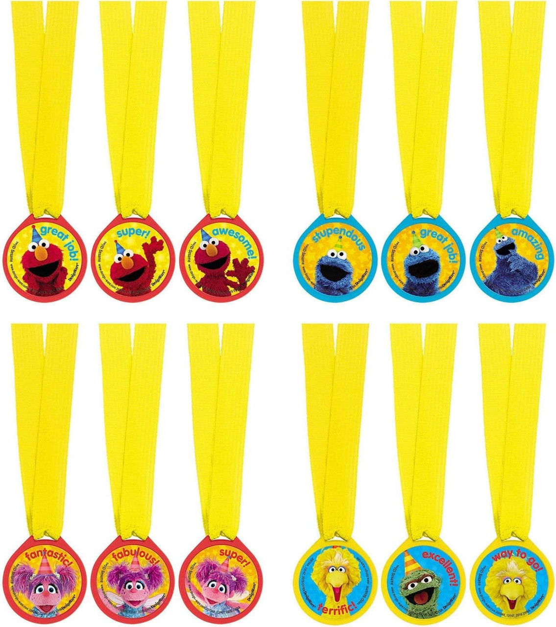 Sesame Street TV Show Cute Kids Birthday Party Favor Award Medals ...