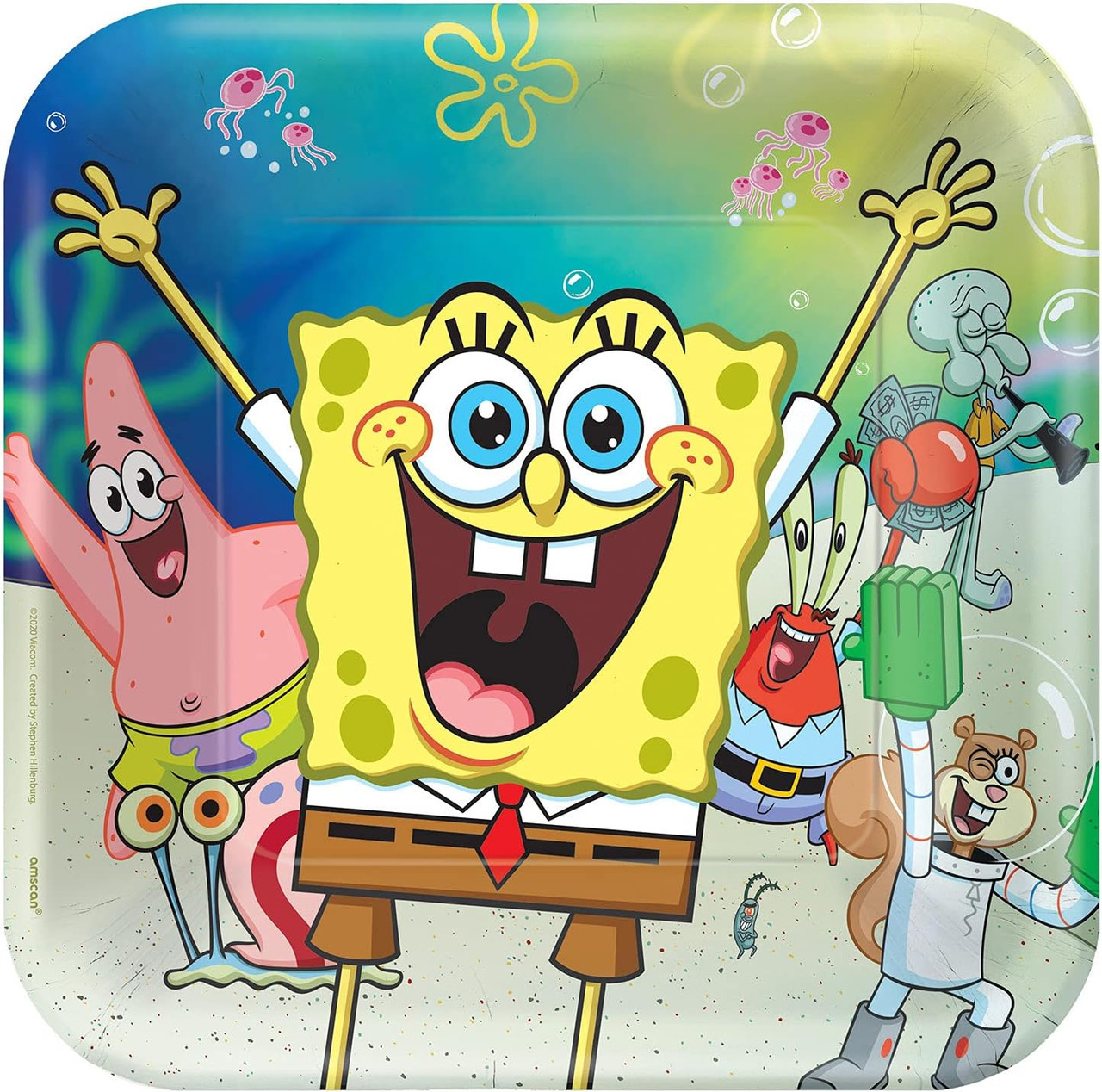 SpongeBob SquarePants Nickelodeon Kids Birthday Party 9" Square Dinner ...