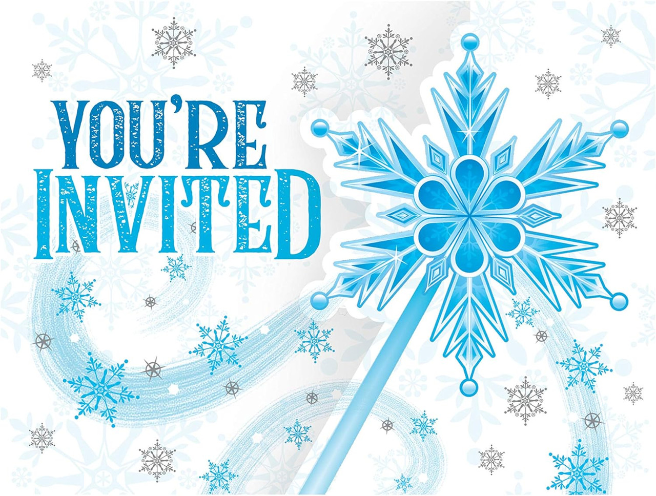 Snow Princess Frozen Winter Holiday Kids Birthday Party Invitations w ...