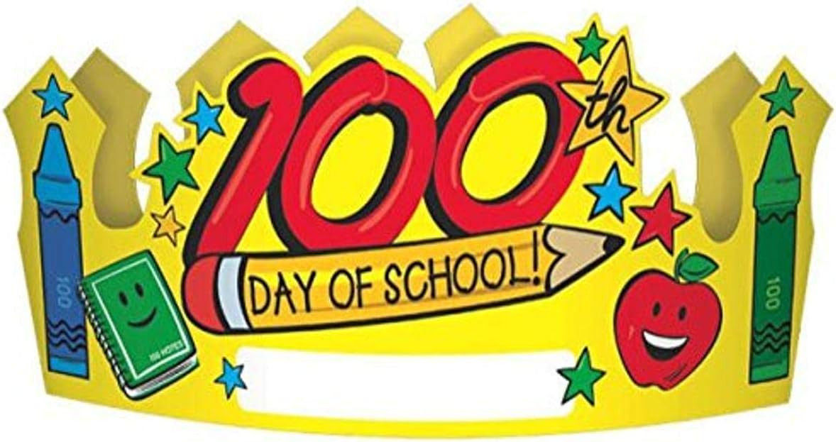 100th Day of School 100 Days Kids Party Favor 12 ct. Paper Crowns ...