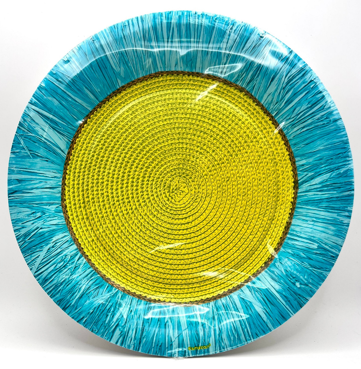Cool Weave Tropical Green Blue Summer Luau Beach Party 10.5" Banquet ...