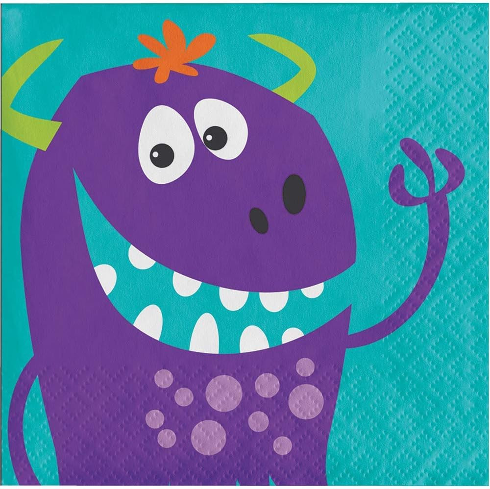 Fun Monsters Cartoon Creature Cute Kids Birthday Party Paper Beverage ...