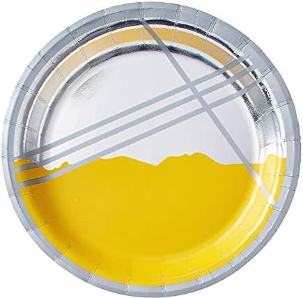 Yellow Facet Modern Garden Cocktail Theme Party 9" Paper Dinner Plates ...