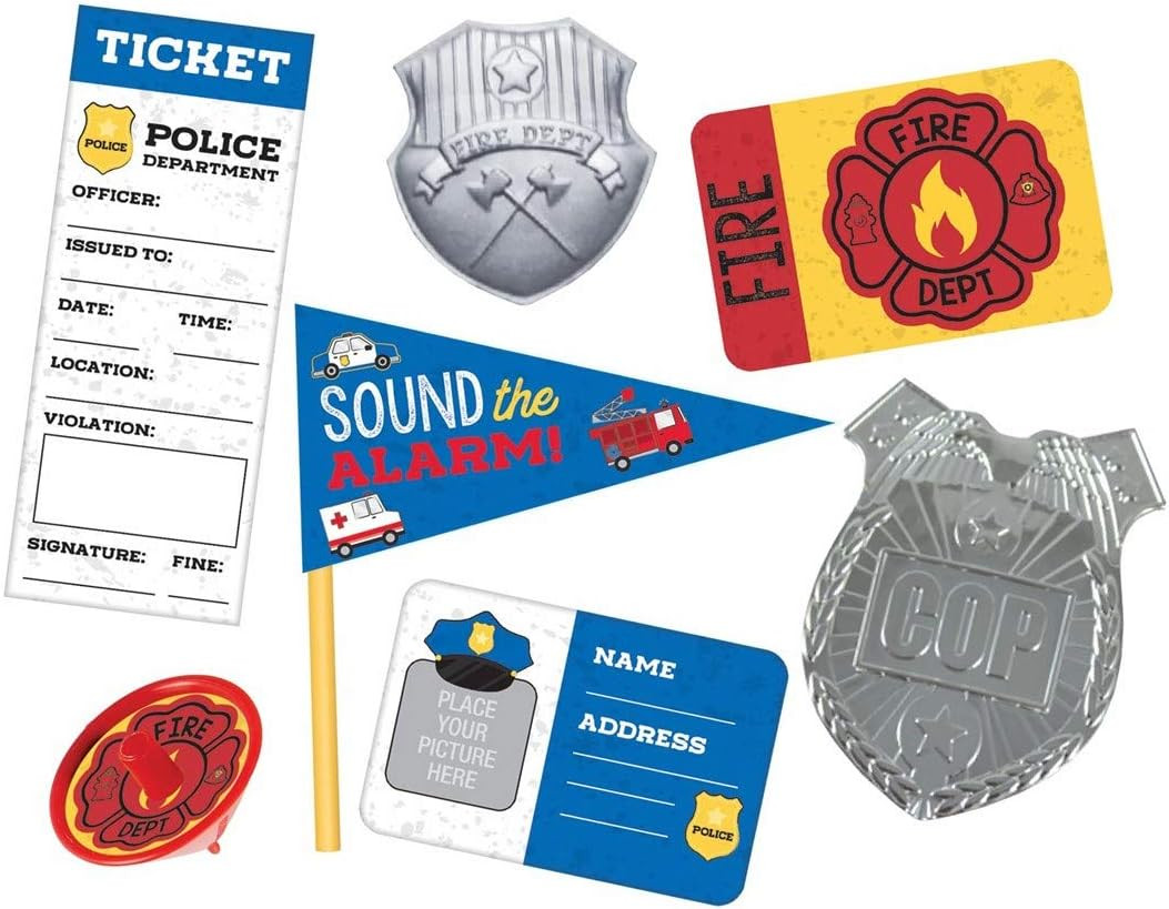First Responders Police Fire EMT Hero Kids Birthday Party 48 pc. Favor ...