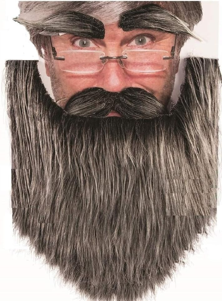 Old Man Eyebrows Moustache Beard Fancy Dress Up Halloween Costume ...
