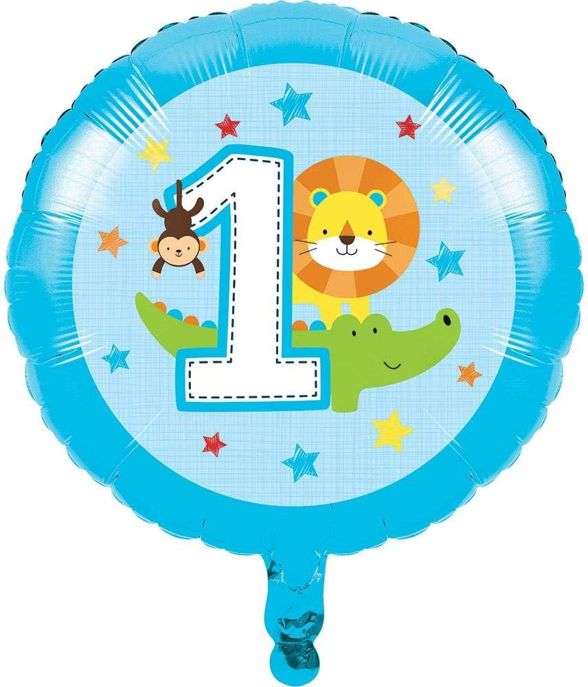 One is Fun Boy Jungle Animals 1st Birthday Party Decoration 18" Mylar ...