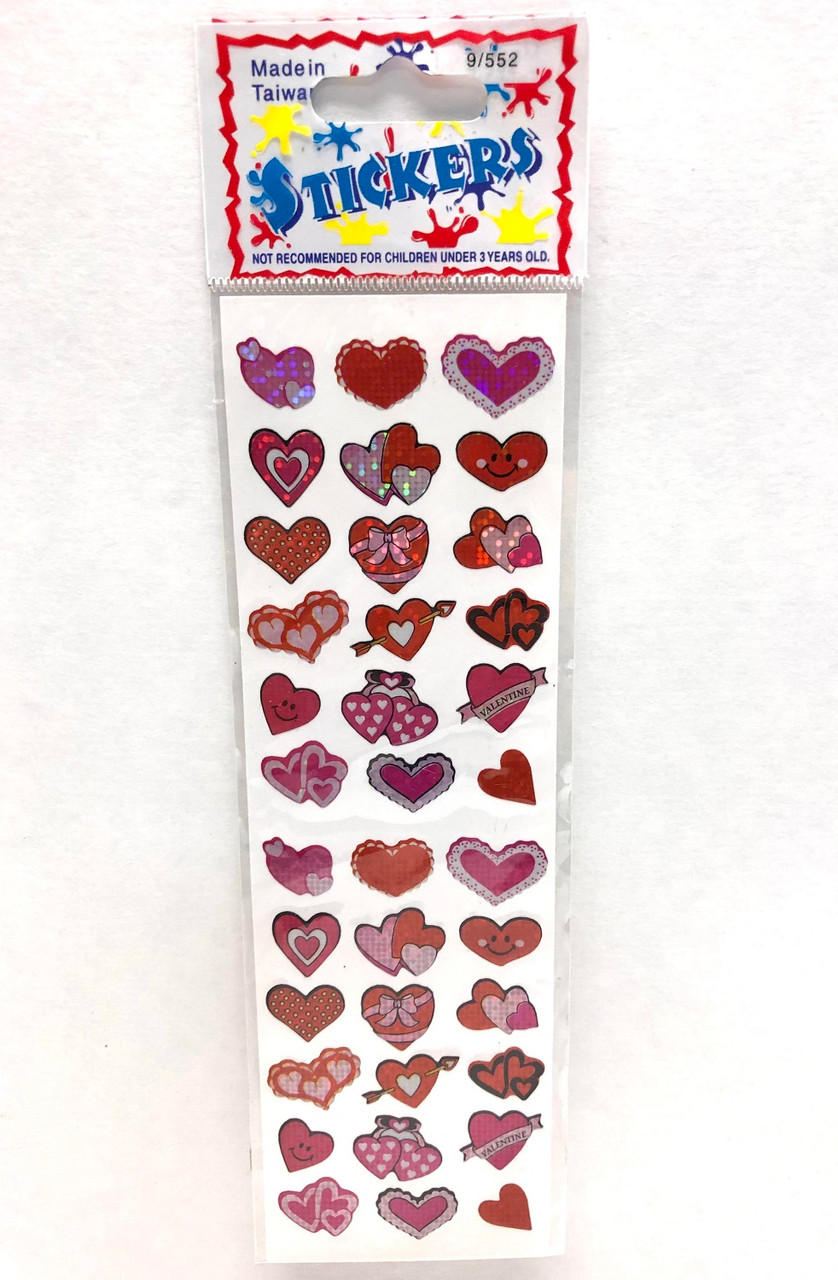 Assorted Hearts Valentine's Day Holiday Party Favor Decals Scrapbook ...
