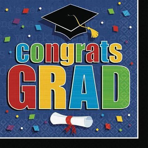 Commencement Celebration Streamers Blue Graduation Party Paper Beverage ...