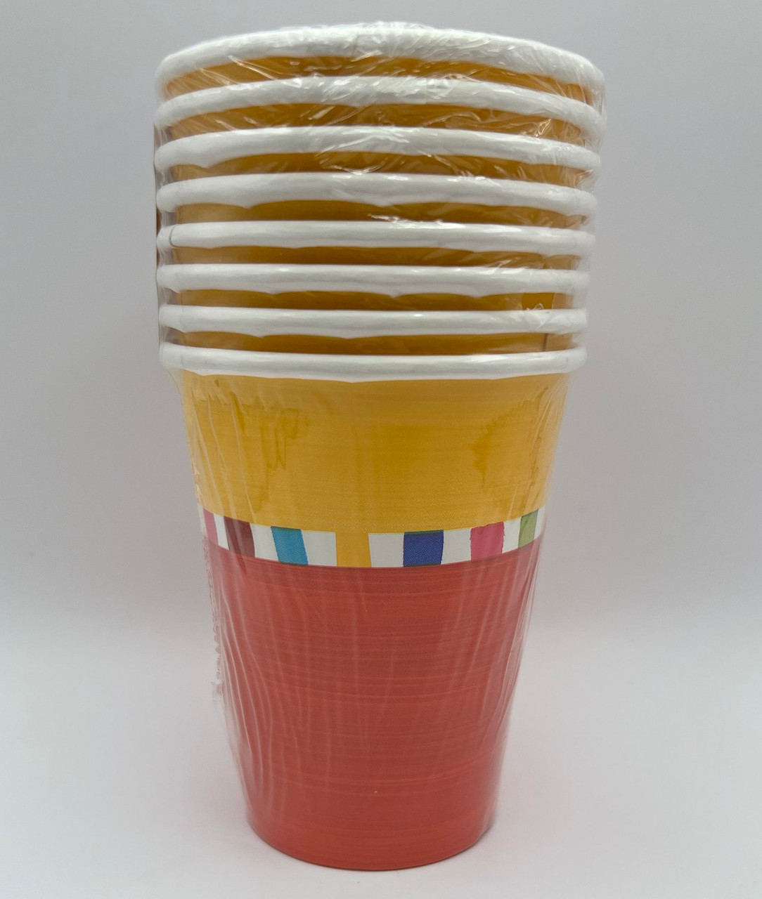 Sedona Red & Yellow Striped Modern Cinco de Mayo Fiesta Party 9 oz ...