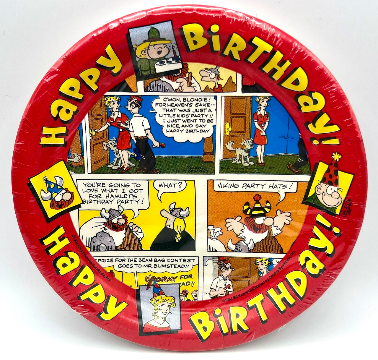 Sunday Funnies Comic Strip Hagar Blondie Birthday Party 9" Paper Dinner ...