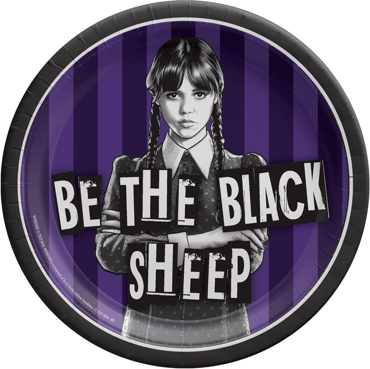Wednesday Addams Family Halloween Birthday Party 7" Paper Dessert ...