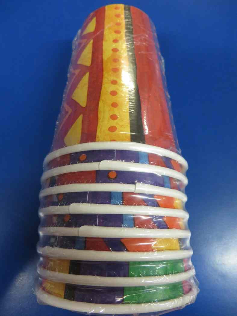 Festive Fiesta Theme Party 12 oz. Paper Cups - Parties Plus