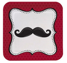 Mustache Madness Moustache Theme Adult Birthday Party 9" Square Dinner ...