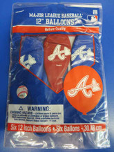 MLB Atlanta Braves Latex Balloons - Parties Plus