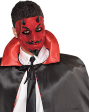 Sculpted Devil Mask Red Demon Fancy Dress Up Halloween Adult Costume ...