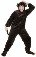 Monkey Brown Jungle Safari Animal Ape Chimp Fancy Dress Halloween Adult ...