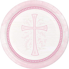 Divinity Pink Cross Christian Religious Theme Party 9" Paper Dinner ...