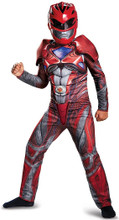 Red Ranger Power Rangers Movie Fancy Dress Up Halloween Deluxe Child ...
