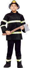 Fire Chief Firefighter First Responder Black Fancy Dress Halloween ...