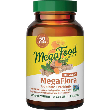 MegaFood MegaFlora Probiotic with Turmeric - 90 Capsules