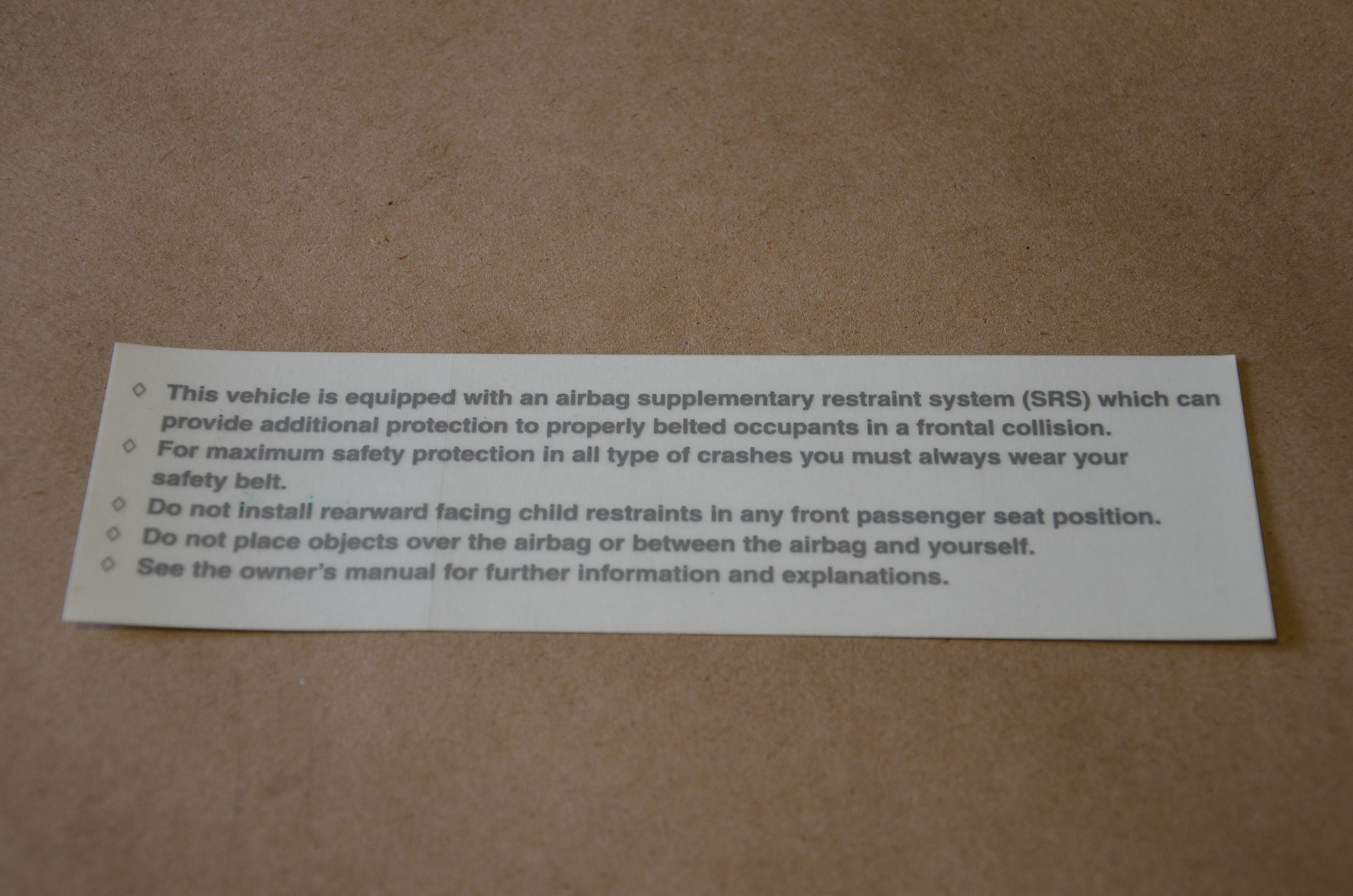 AirBagLabel