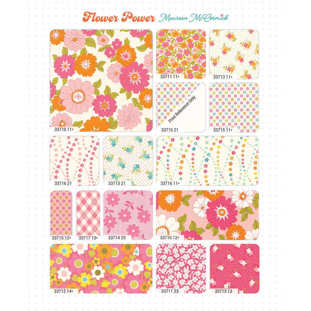 Moda Flower Power Mini Charm Pack 2.5" Squares Fabric by Maureen ...