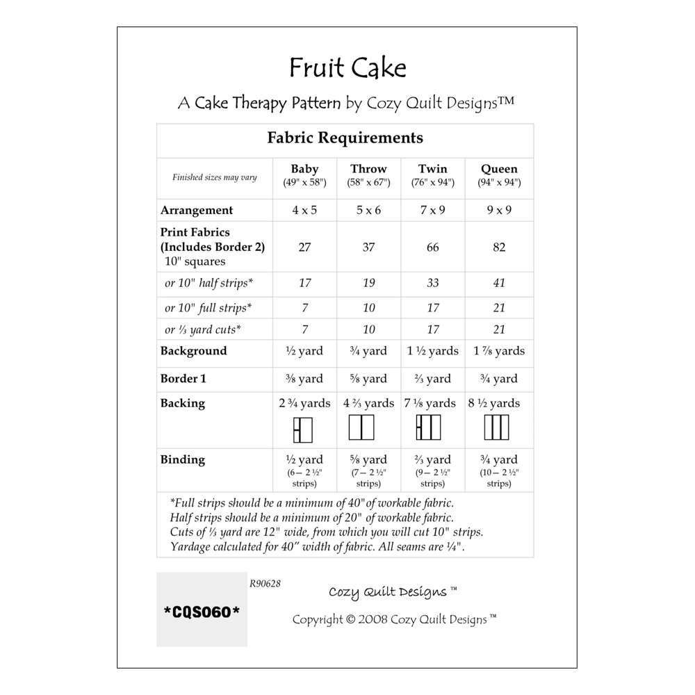 Fruit Cake Quilt Pattern By Cozy Quilt Designs - Old Mill Quilting
