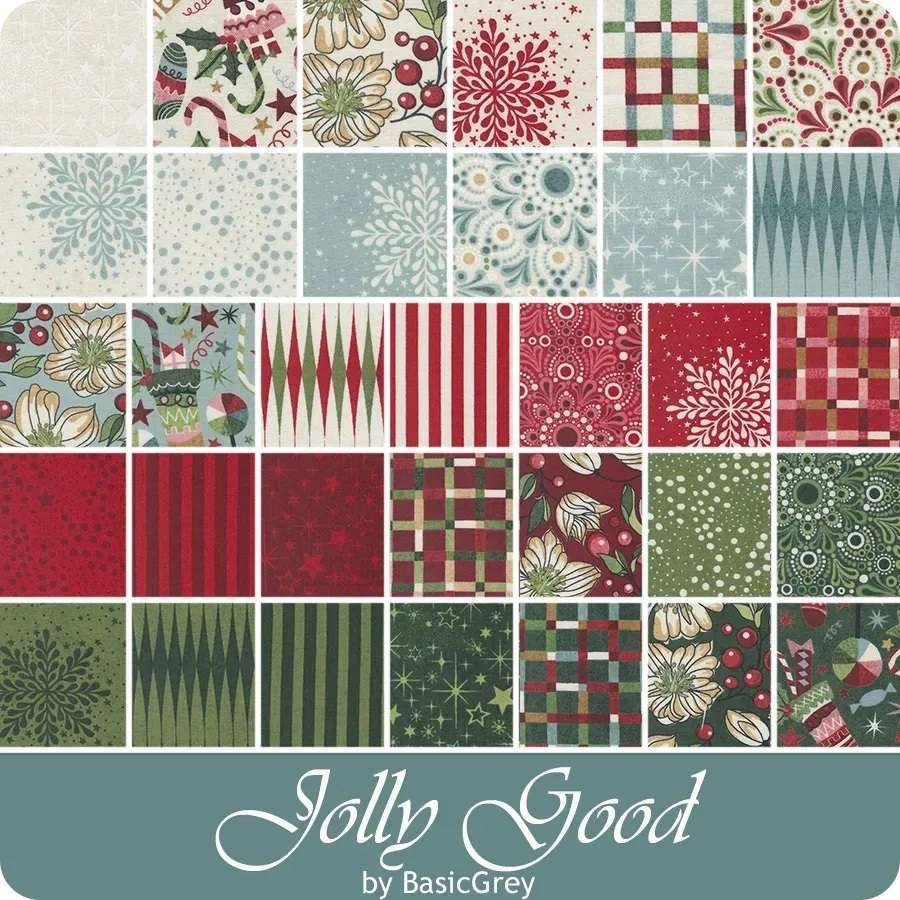Moda Jolly Good Mini Charm Pack 2.5" Squares Christmas Fabric By Basic ...