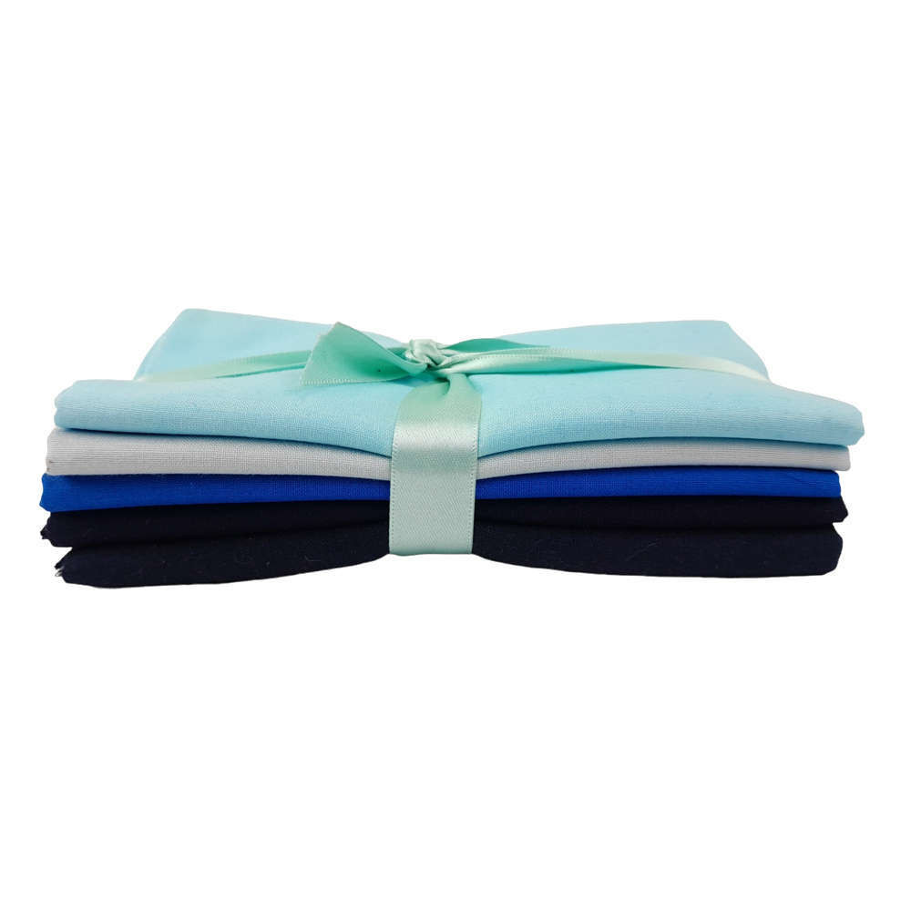 Emma Louise Fat Quarter Bundle Fabric Blue 5 Pieces - Old Mill Quilting
