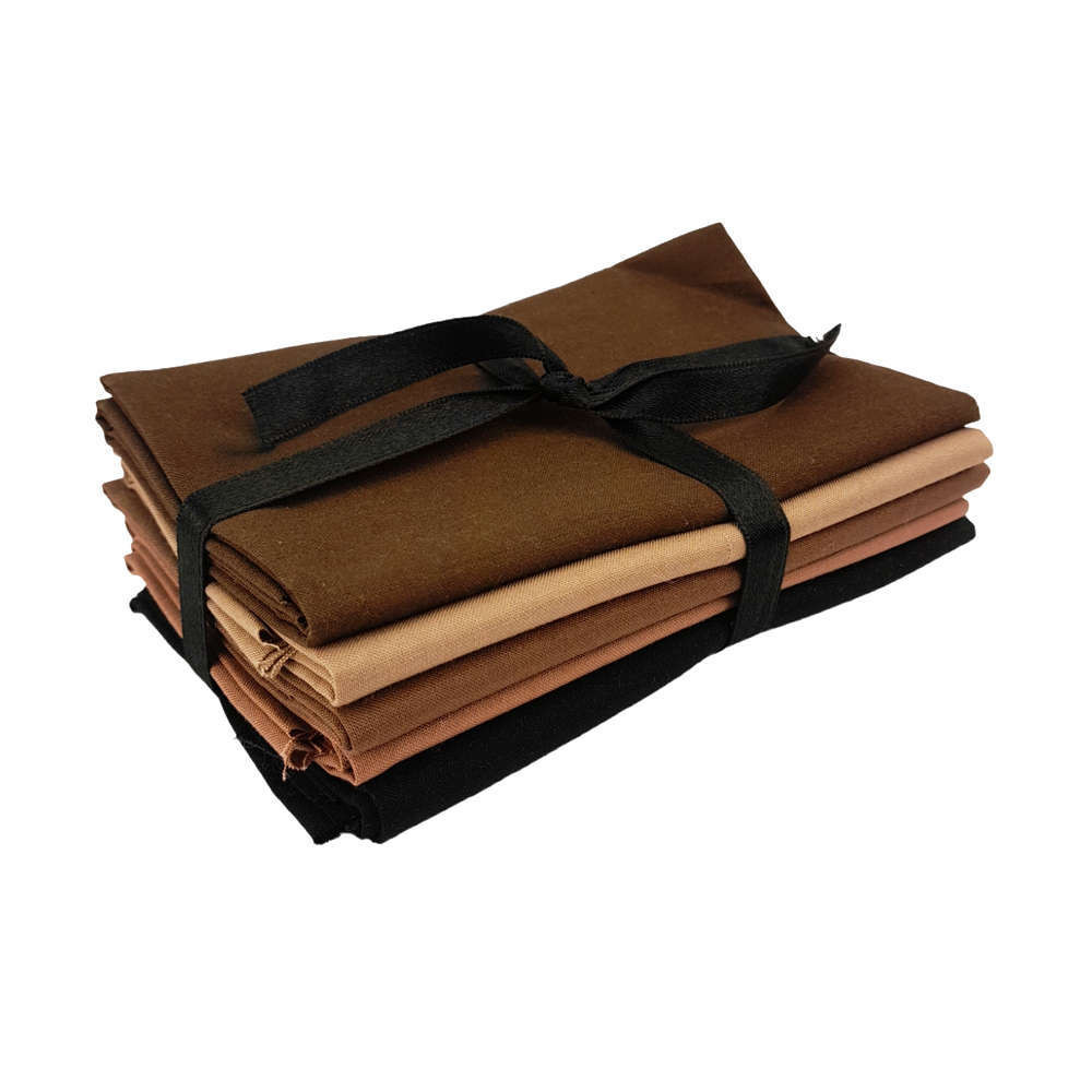 Emma Louise Fat Quarter Bundle Fabric Brown 5 Pieces - Old Mill Quilting